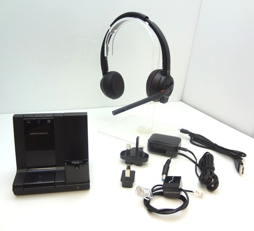 POLY Savi 8220-M Office Microsoft Stereo DECT 3-in-1 Phone & PC Headset ...