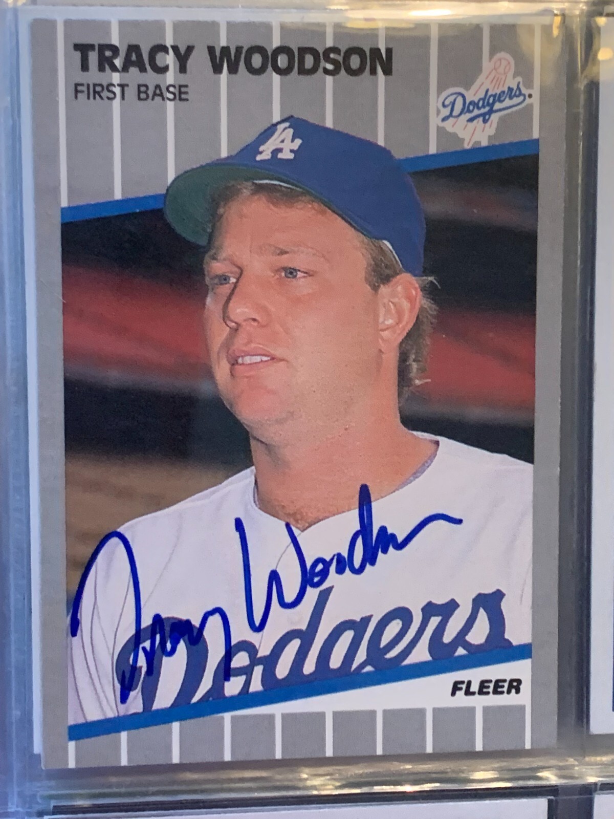 TRACY WOODSON AUTOGRAPHED SIGNED 1989 FLEER CARD DODGERS COA | eBay
