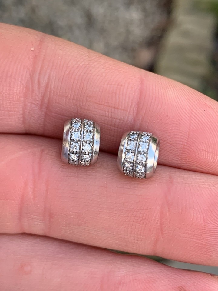Platinum Diamond encrusted Exceptional Charm Pendants X2 6 Grams | eBay