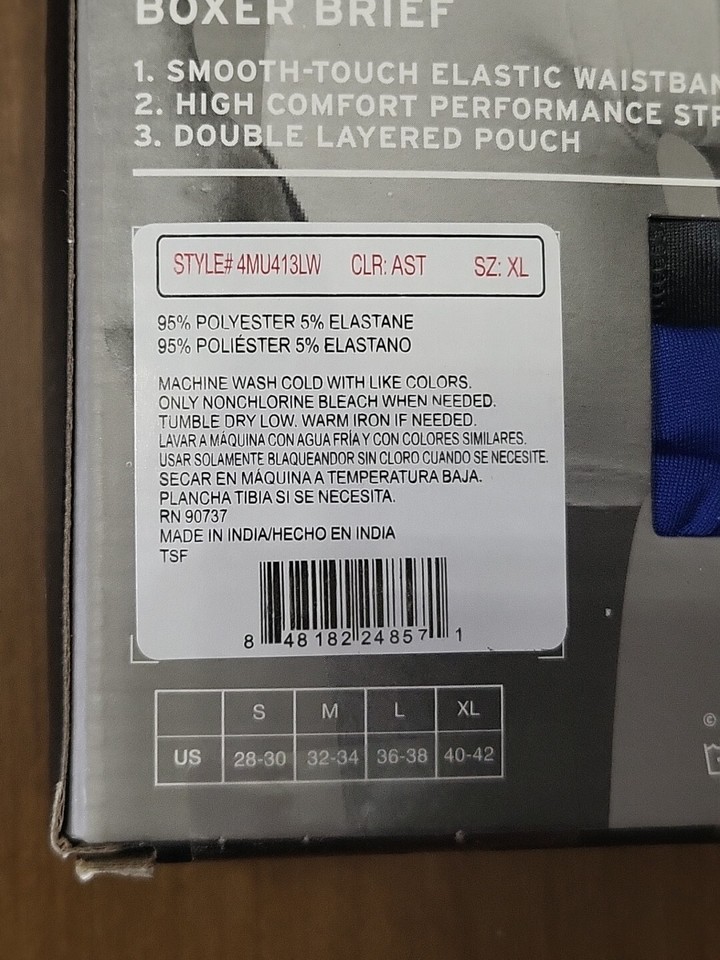 Levi's Mens Boxer Brief Performance Microfiber Underwear 4 Pack Black ...