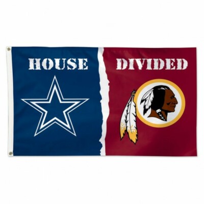 Dallas Cowboys vs Washington Redskins HOUSE DIVIDED 3x5 Flag TEXAS ...