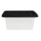 13L Clear Plastic Storage Boxes Lids Stackable UK Made Box Home Office ...