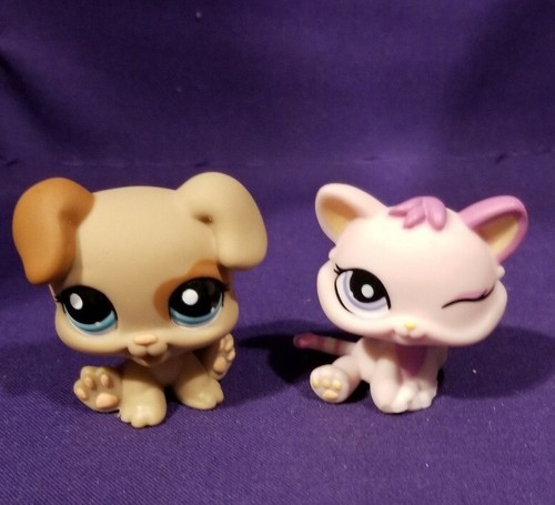 Authentic Littlest Pet Shop LPS #1481 Winky Kitten Cat #1482 Brown ...