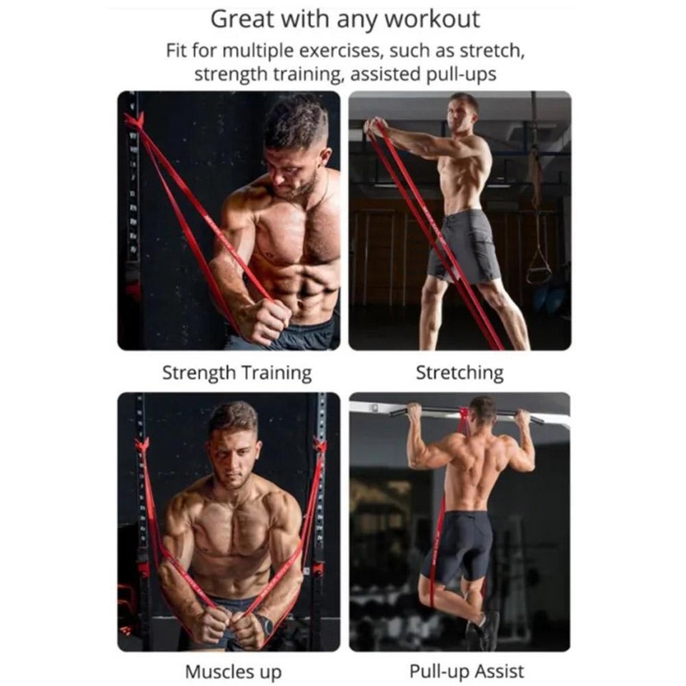 Resistance Bands Heavy Duty Pull Up Assisted Lifting Fitness Exercise ...