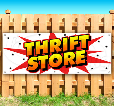 THRIFT STORE Advertising Vinyl Banner Flag Sign USA 15" 18" 20" 30" 48 ...