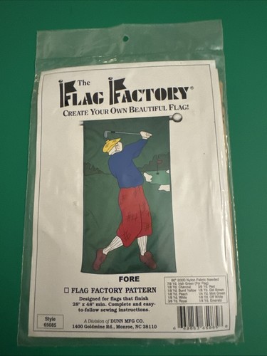 NIP The Flag Factory FORE GOLFER Pattern #65085 w/ Easy Inst 28” x 49 ...