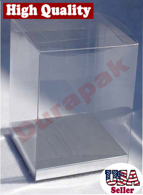 24PCS 5x5x5" Clear Tuck Top PVC Box 11 mil w/Silver Card Party Favor ...