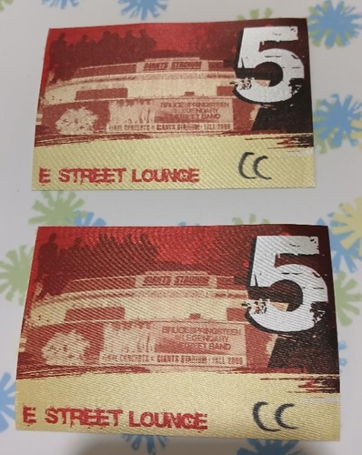 2 Giants Stadium #5 Bruce Springsteen & E Street Unused Satin Lounge ...