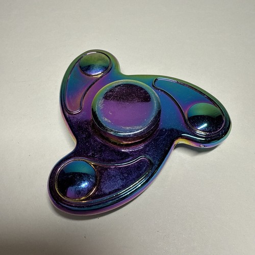 Colorful Dazzling Rainbow Titanium Alloy Tri-wing Fidget Spinner Metal ...