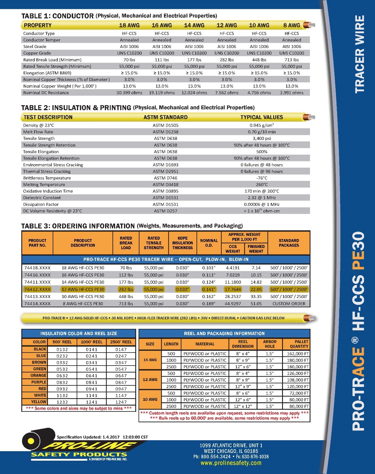 Pro Trace HF-CCS PE30 10awg High Flex Open Trench CCS Tracer Wire Green ...