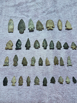 authentic arrowheads native american artifacts 35 total including a 3inch Clovis | eBay