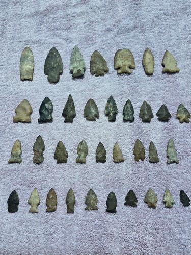 authentic arrowheads native american artifacts 35 total including a 3inch Clovis | eBay