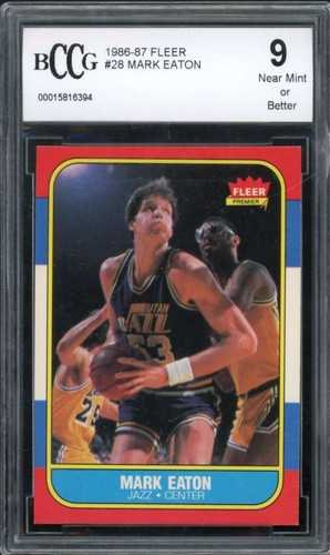 1986-87 Fleer #28 Mark Eaton Card Rookie BGS BCCG 9 Near Mint+ | eBay