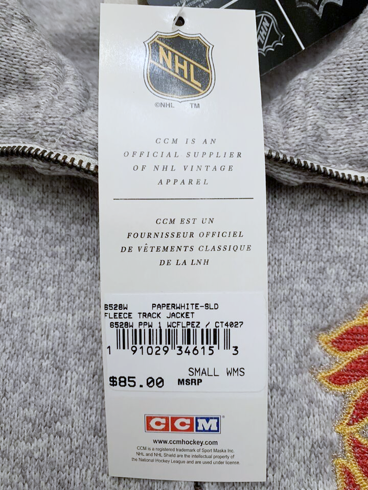CCM Calgary Flames NHL Fleece Track Sweater Jacket Women's Size S MSRP ...