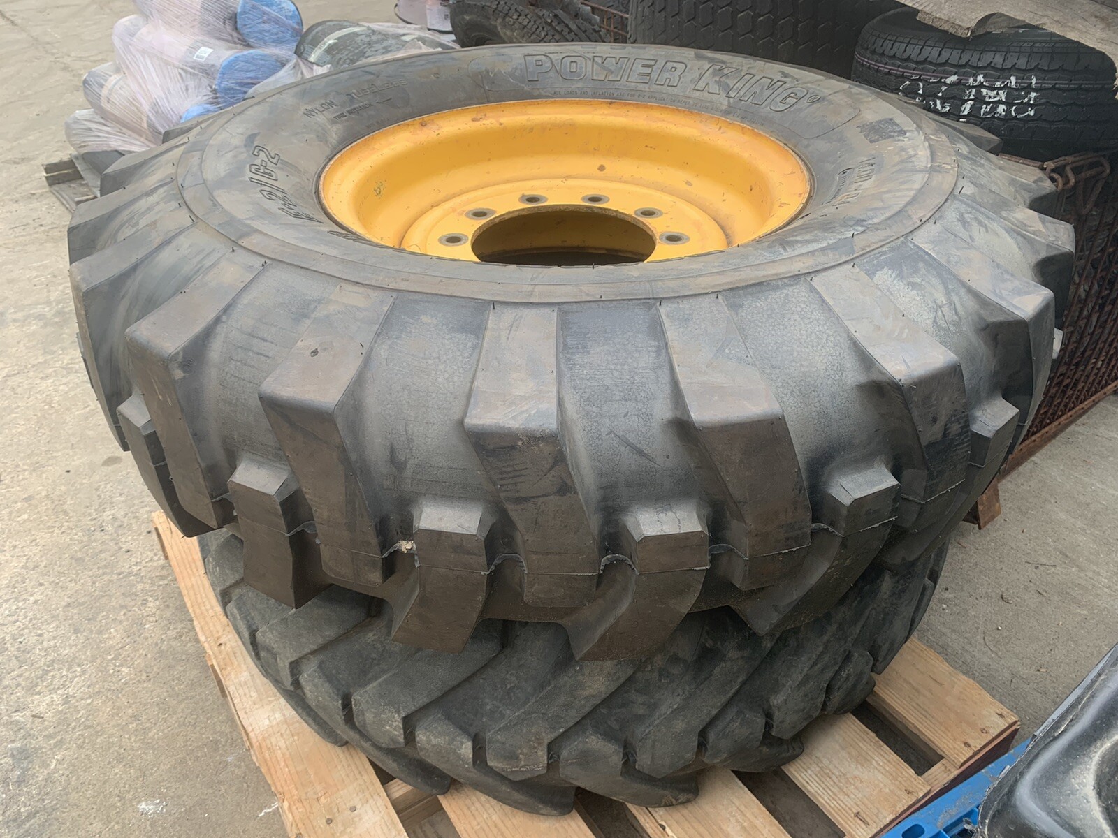 power king pgr32 14.00-24 12 ply road grader tire with wheel rim | eBay