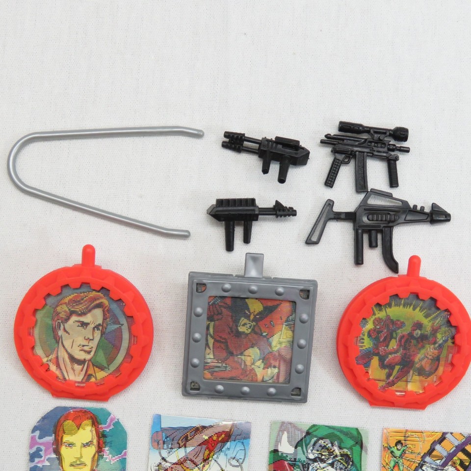 1984 Mattel Marvel Secret Wars Lenticular Shield Insert Lot & Weapon ...