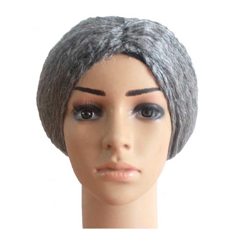 Halloween Grandma Wig Costume Mrs. Aged Women Wig Bun Hairstyle | eBay ...