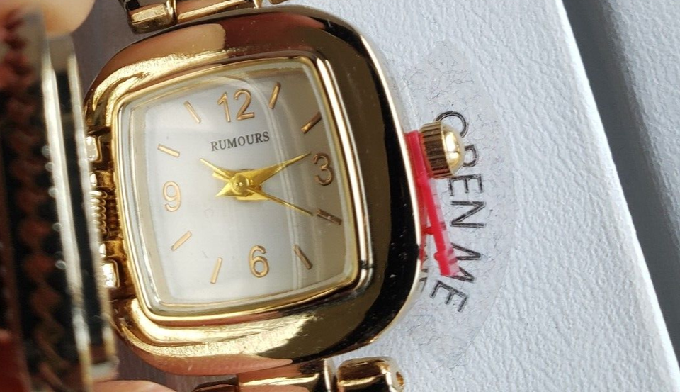Wrist Watch Women's Gold Square Face Bracelet Quartz Analog Rumours | eBay
