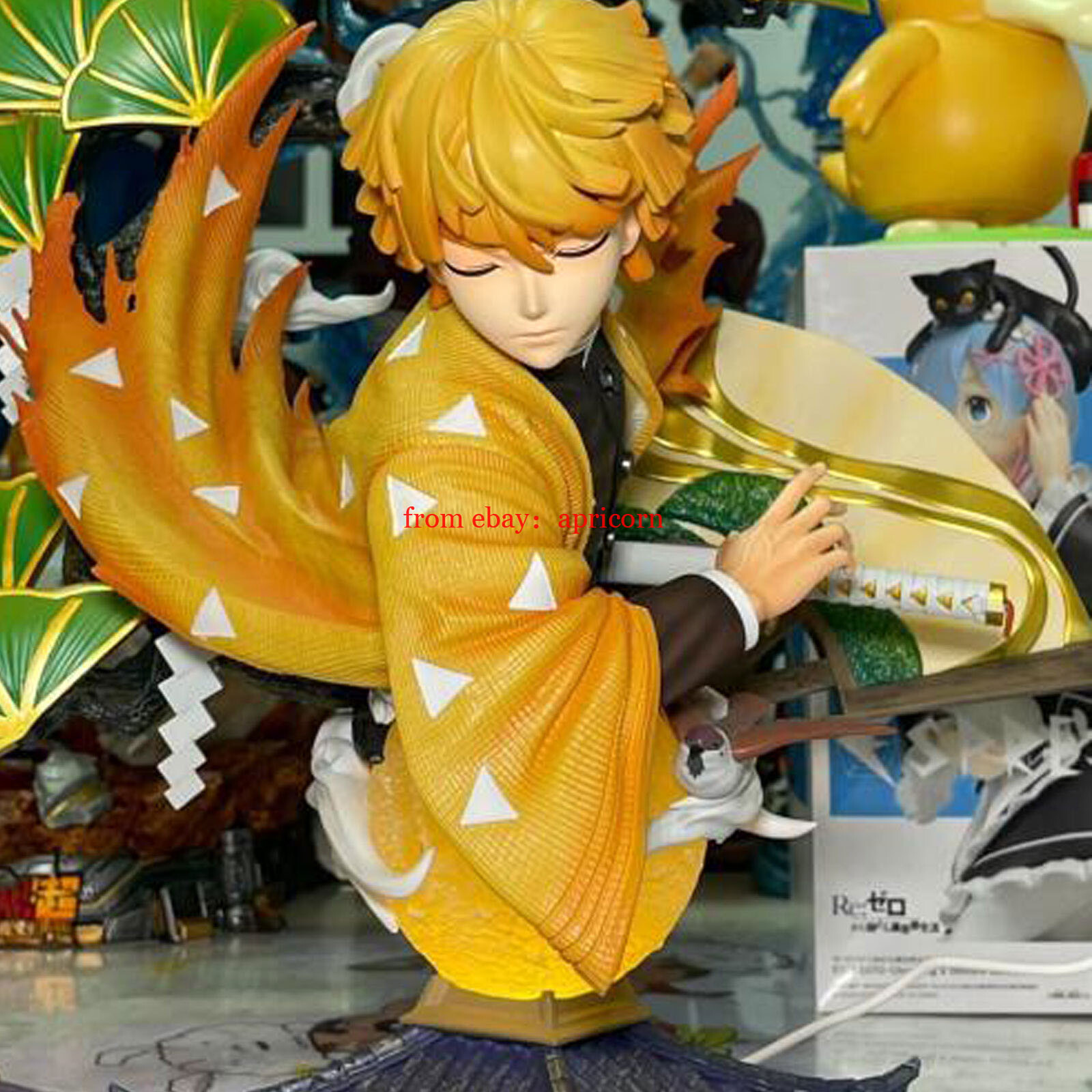 Agatsuma Zenitsu Demon Slayer 1/4 Resin Bust Statue kimono Bluesky ...