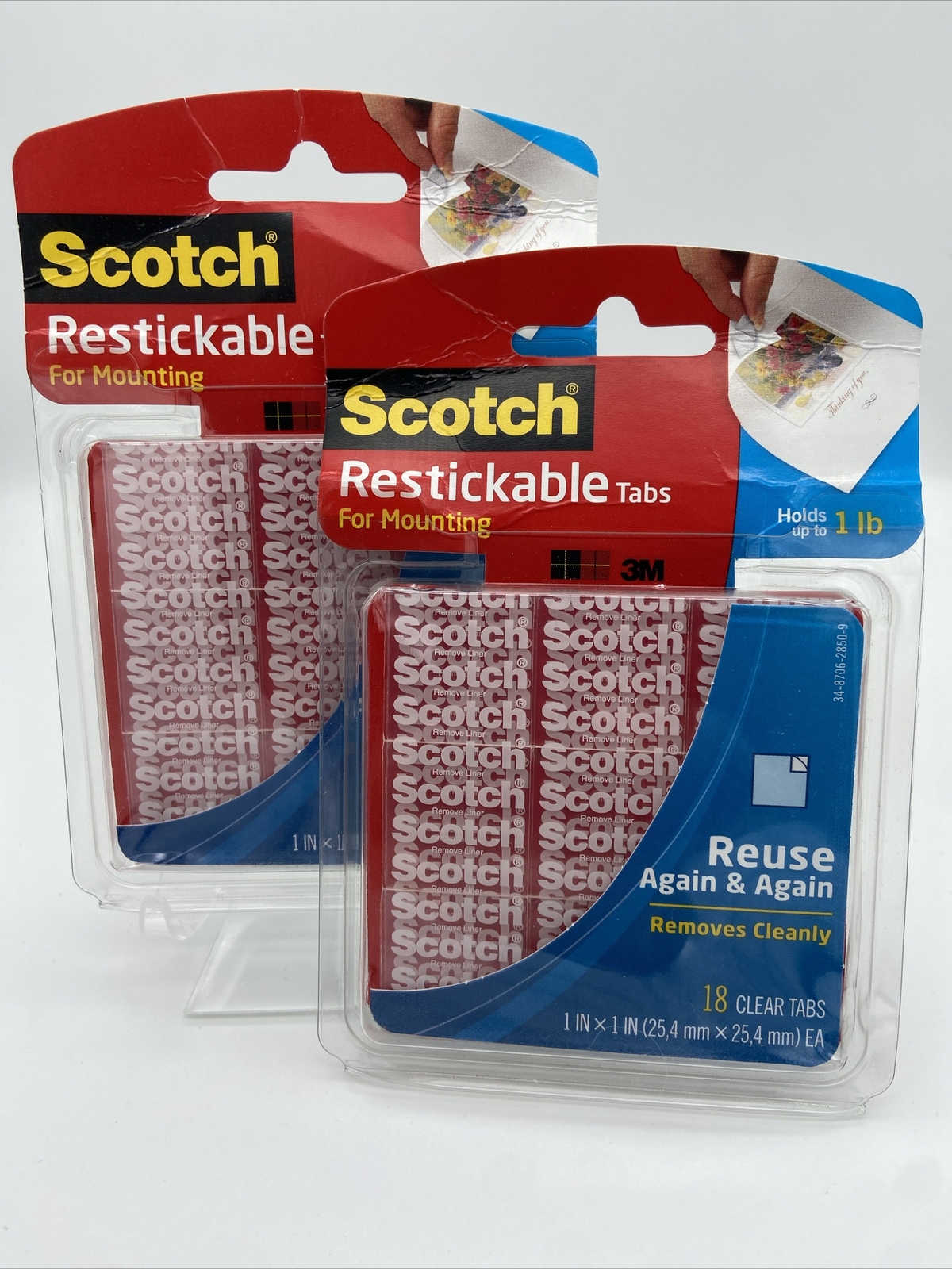 Scotch Restickable Tabs For Mounting Removable 18ct Lot Of 2 Reuse ...