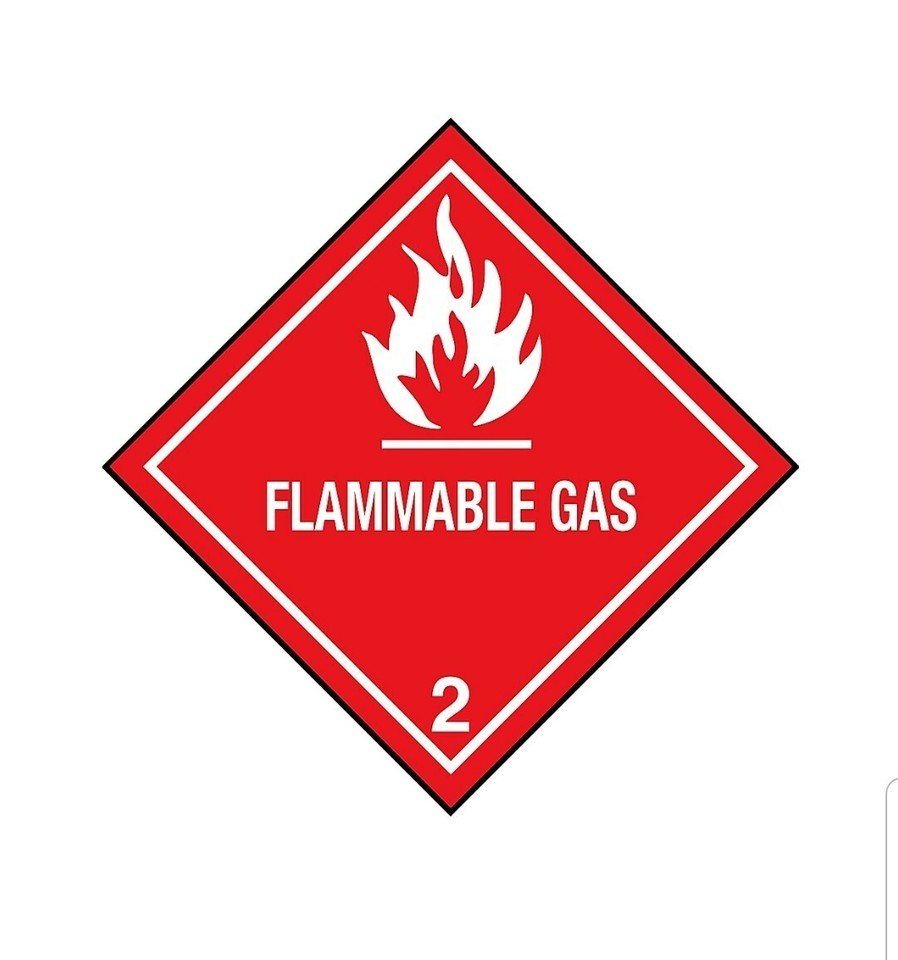 FLAMMABLE GAS Decal 4" x 4" - Hazard Sticker Warning Label DOT OSHA Man ...