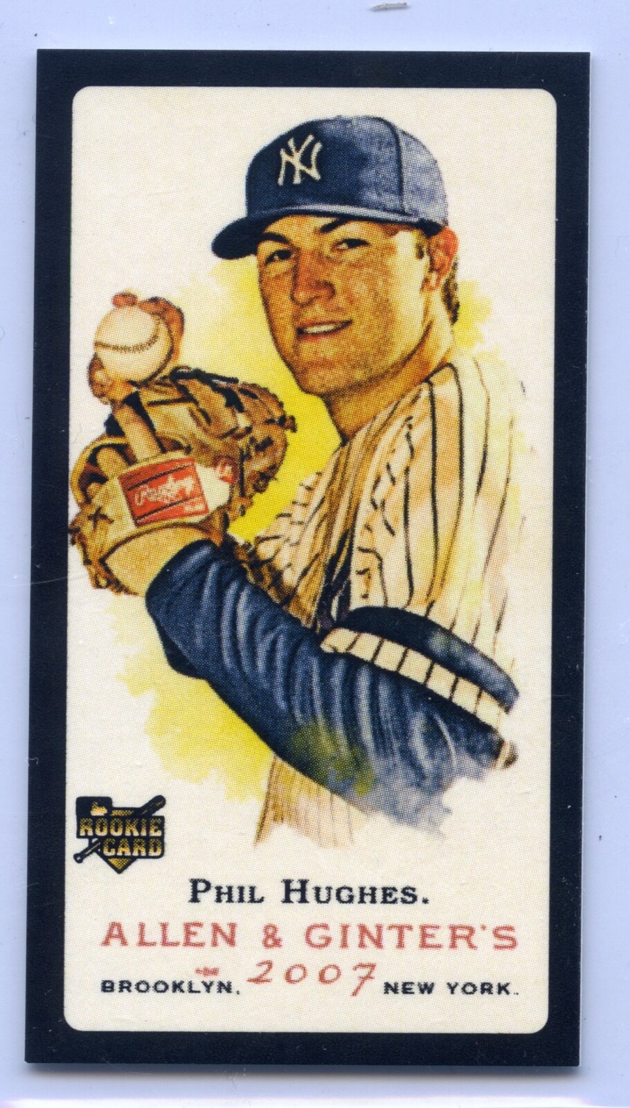 2007 Phil Hughes NYY Mini Black Border Rookie RARE No Number Allen ...