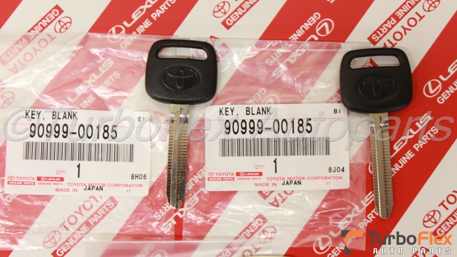 Toyota Genuine NON-TRANSPONDER 2 Blank Keys & 1 Metal Key 9099900185 ...