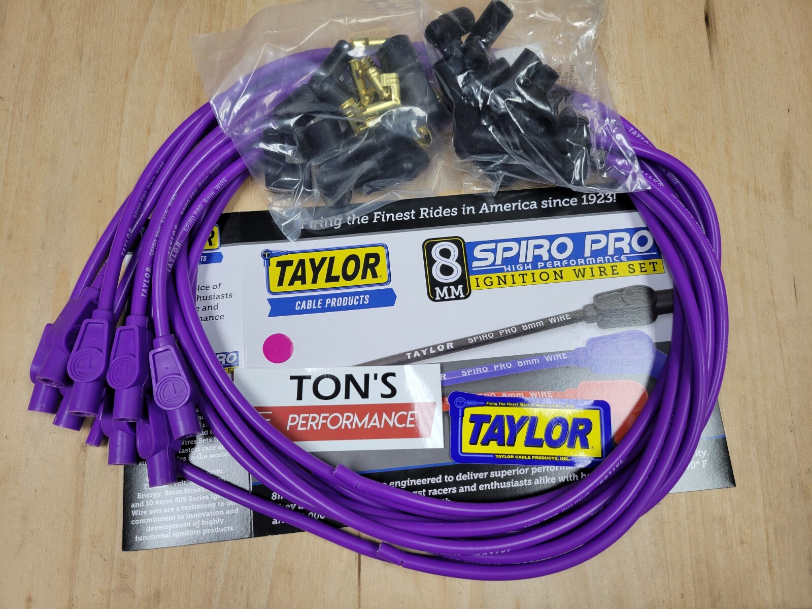 Taylor Cable 73155 8mm Spiro Pro Universal Spark Plug Wire Set Purple ...