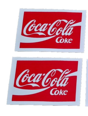 Coca- cola COKE vinyl graphics Stickers x 2 Large ideal fridge Retro ...