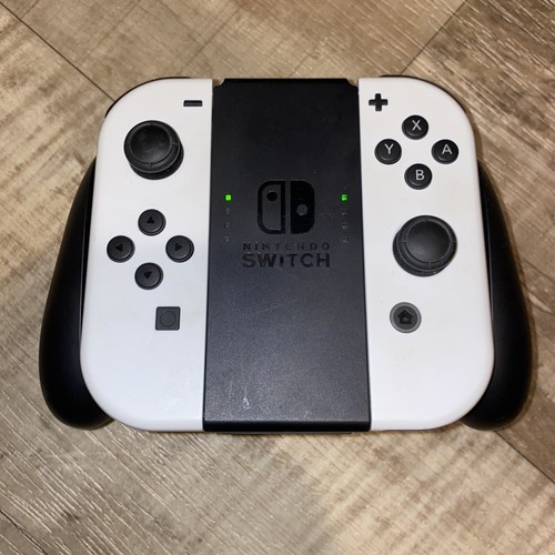 OEM Nintendo Switch Joy Con OLED Model Joy-Cons (White) Grip + Straps ...