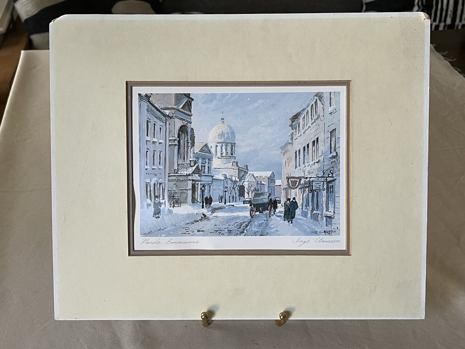 Vintage BONSECOURS MARKET Inge Claussen Signed Litho Canadian Art Card ...