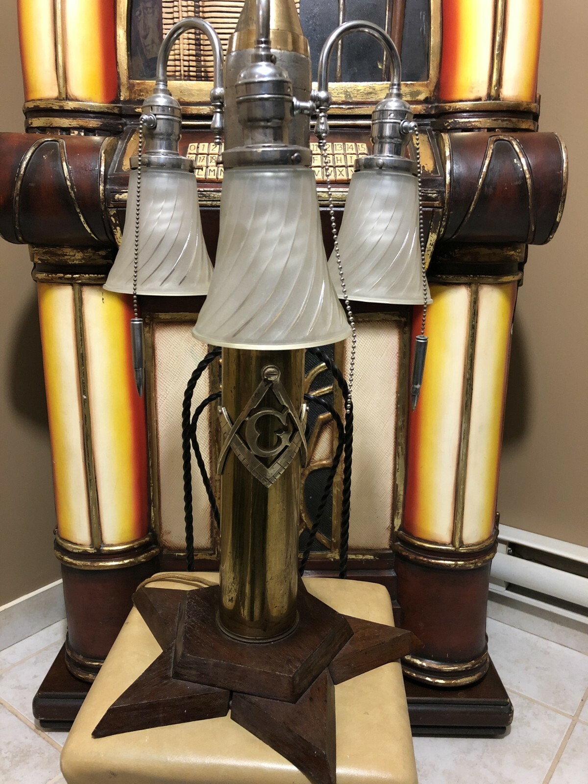 WW1 Freemason Masonic Lamp 1915 Artillery Shell Trench Art SUPER RARE ...