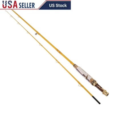 Fly Fishing Rod 7ft Fiberglass Durable Two Piece Cork Grip Aluminum ...
