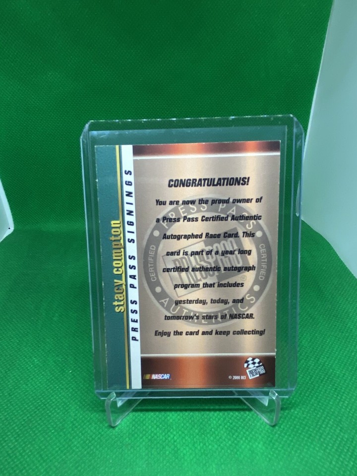 Stacy Compton Auto On Card Signings 2000 Press Pass Racing Nascar | eBay