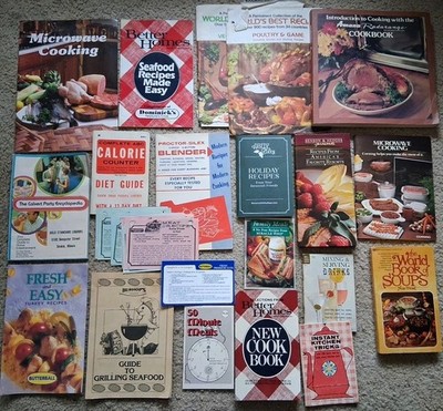 Lot of 20 Vintage COOK BOOKS & RECIPE BOOKLETS - 60s to 80s - FUN TO ...