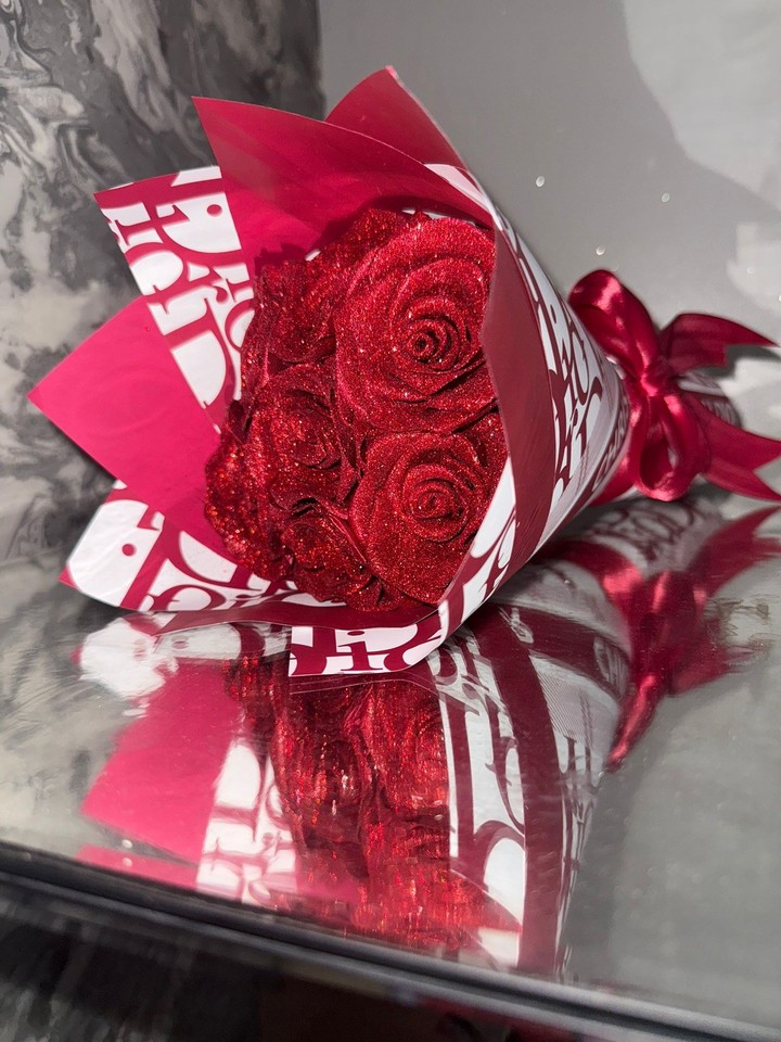 7 Count Glitter Roses Dior Hand Crafted Roses | eBay UK