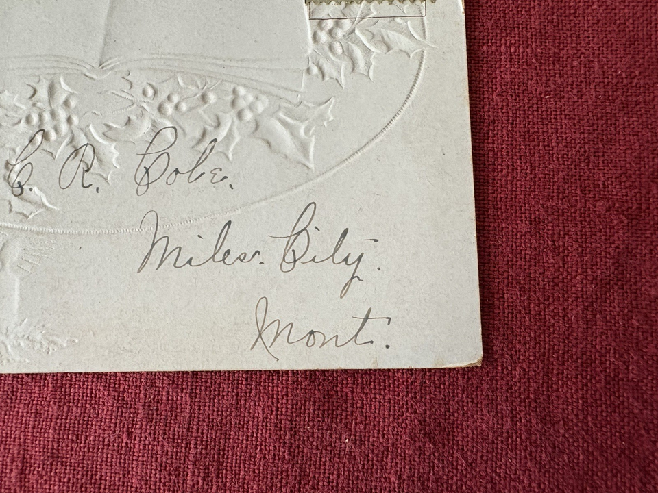 1908 Merry Christmas Postcard Benjamin Franklin 1 Cent Green Stamp WA ...