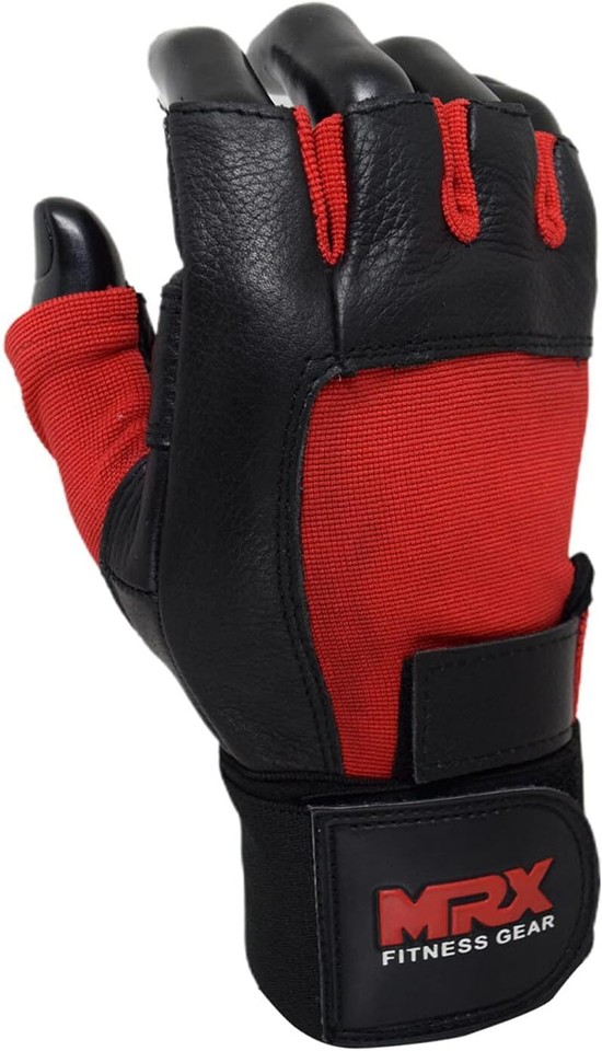 MRX Men Weight Lifting Gym Gloves With Wrist Wrap Workout Grip Fitness ...