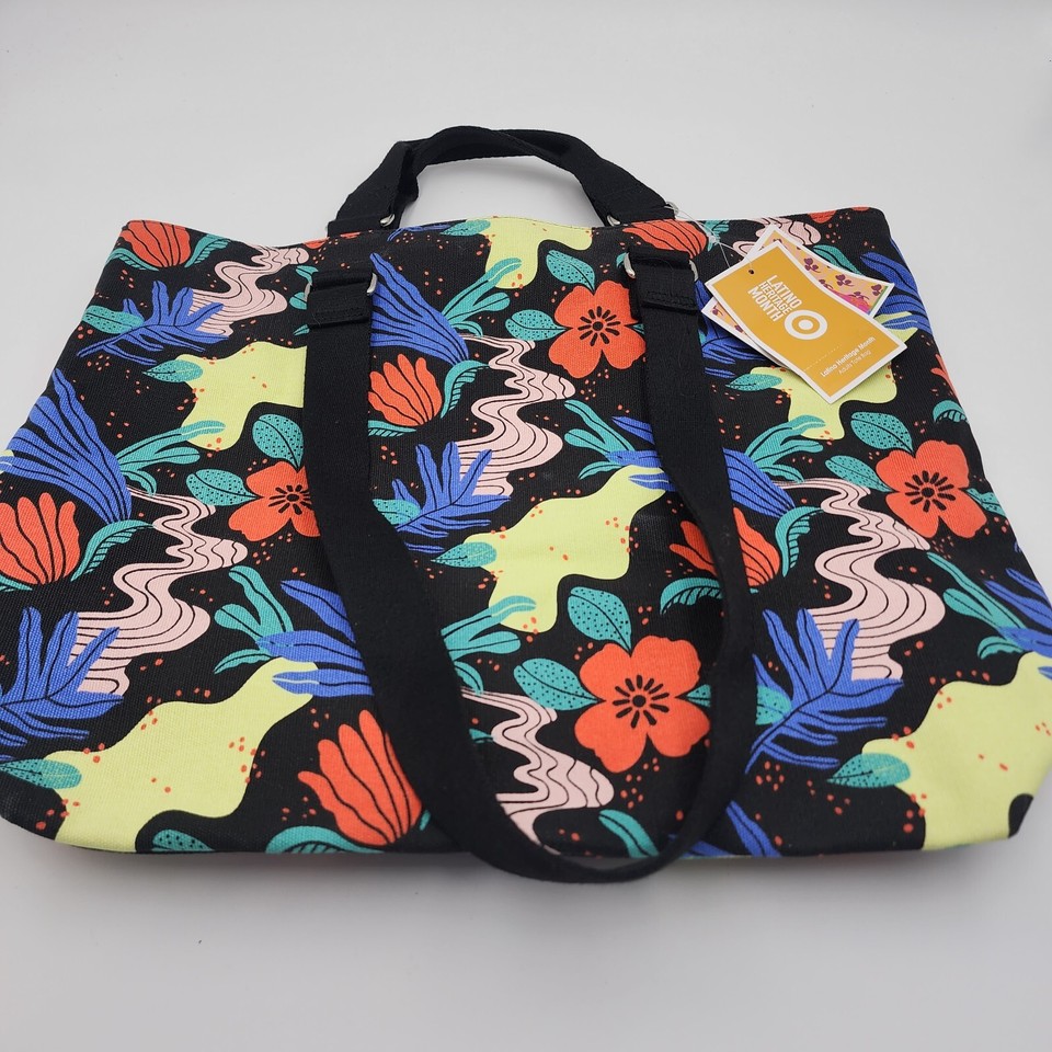 Daniele Jordan Womens Latino Heritage Month Tote Bag Black Floral | eBay
