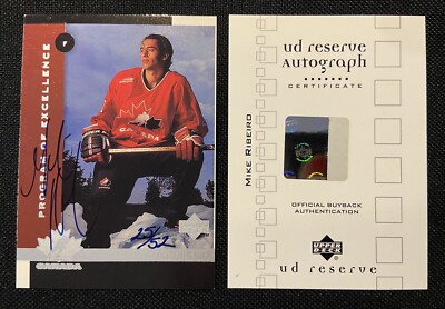 2000-01 UD Reserve MIKE RIBEIRO RC AUTO /52 Rookie Autograph Upper Deck ...
