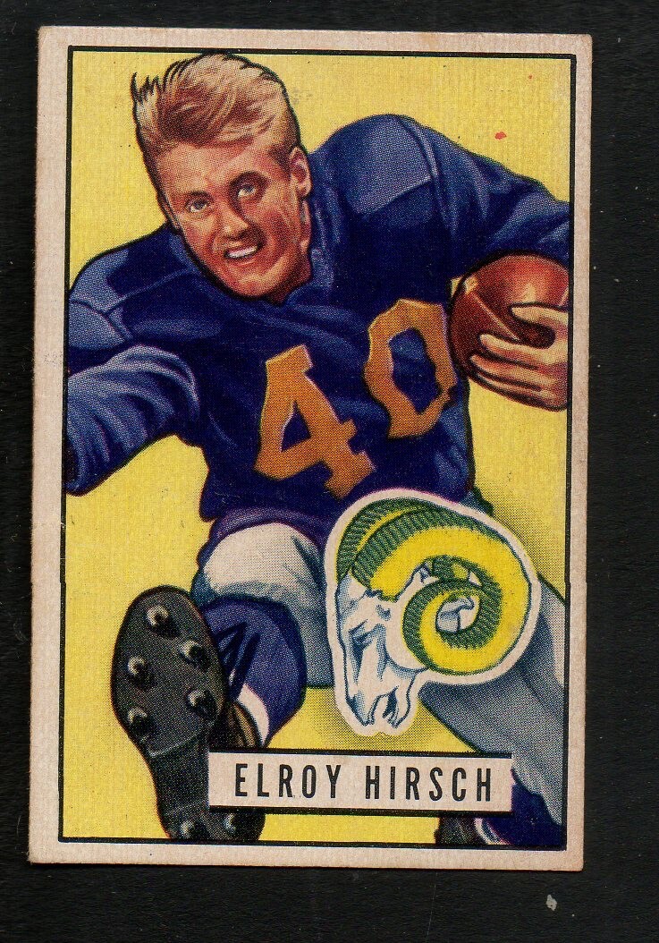 1951 Bowman Football Card #76 Elroy Hirsch-Los Angeles Rams Vg Ex Card ...