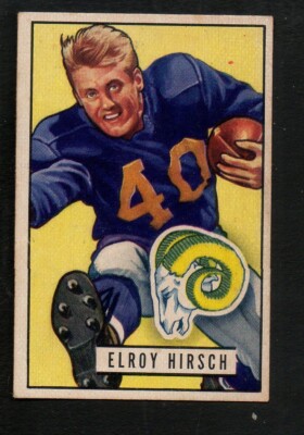 1951 Bowman Football Card #76 Elroy Hirsch-Los Angeles Rams Vg Ex Card ...