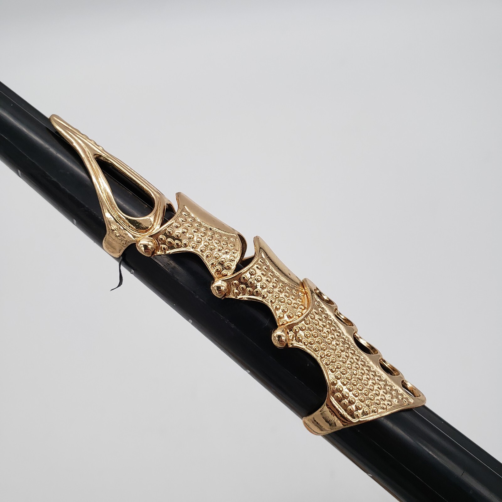 Punk Rock Armor Knuckle Joint Full Finger Double Loop… - Gem