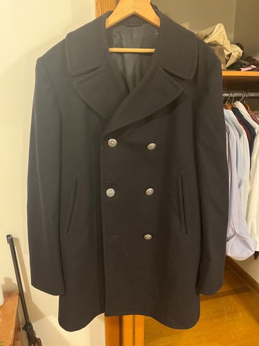 US Navy Pea Coat 40L Silver Buttons | eBay