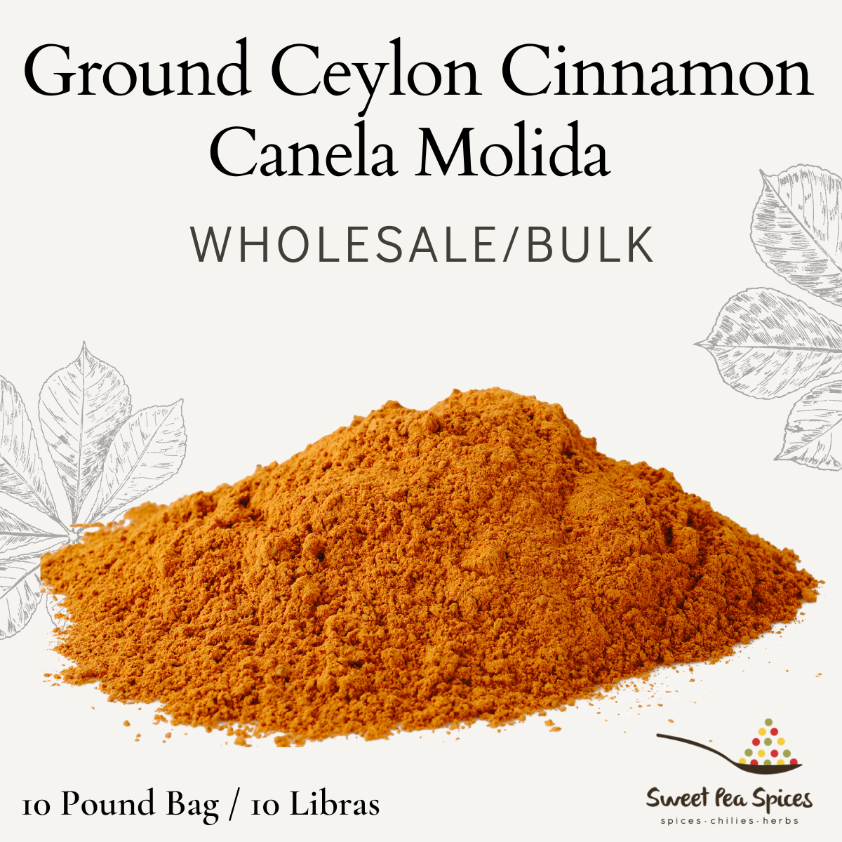 Ceylon Cinnamon Powder 10 Lb - Canela Molida 10 Libras - Ground Bulk ...