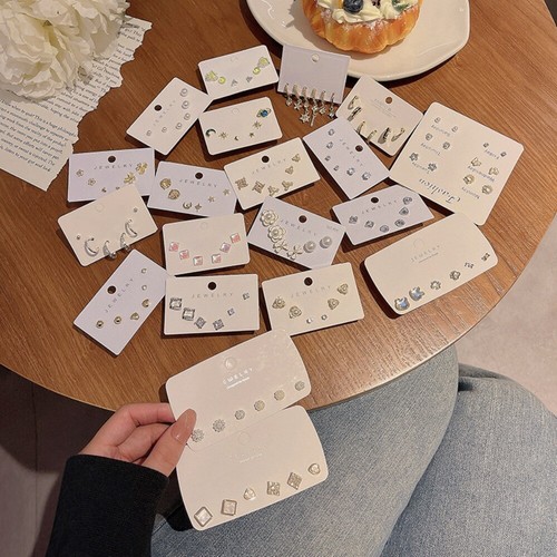 Silver Needle Ear Raising Set Zircon Jewelry Luxury Accessories Girl | eBay