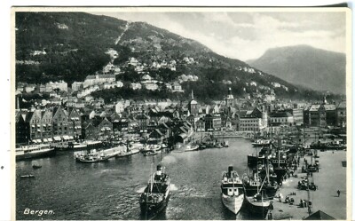 Norway Norge Bergen - City and Pier Boats 1932 cover on real photo ...