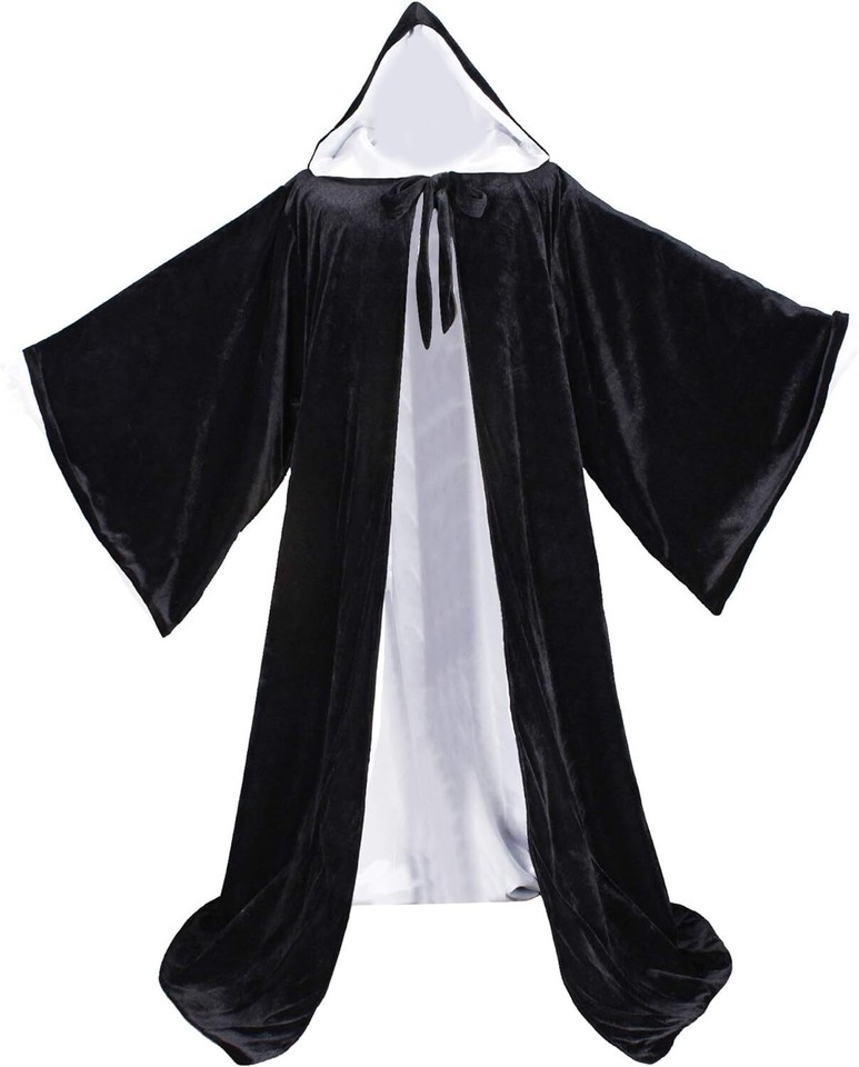 Velvet Wizard Robe with Satin Lined Hood and Sleeves | eBay