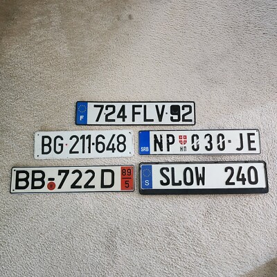 European License Number Reg Plates Yugoslavia Serbia West Germany ...