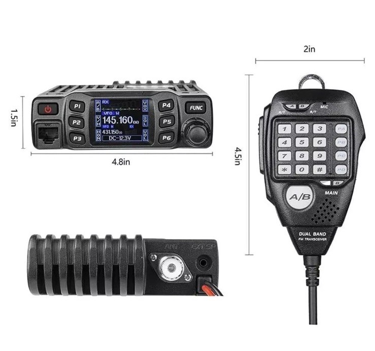 AnyTone AT-778UV II Dual Band Mobile Radio 25W VOX with Programming ...